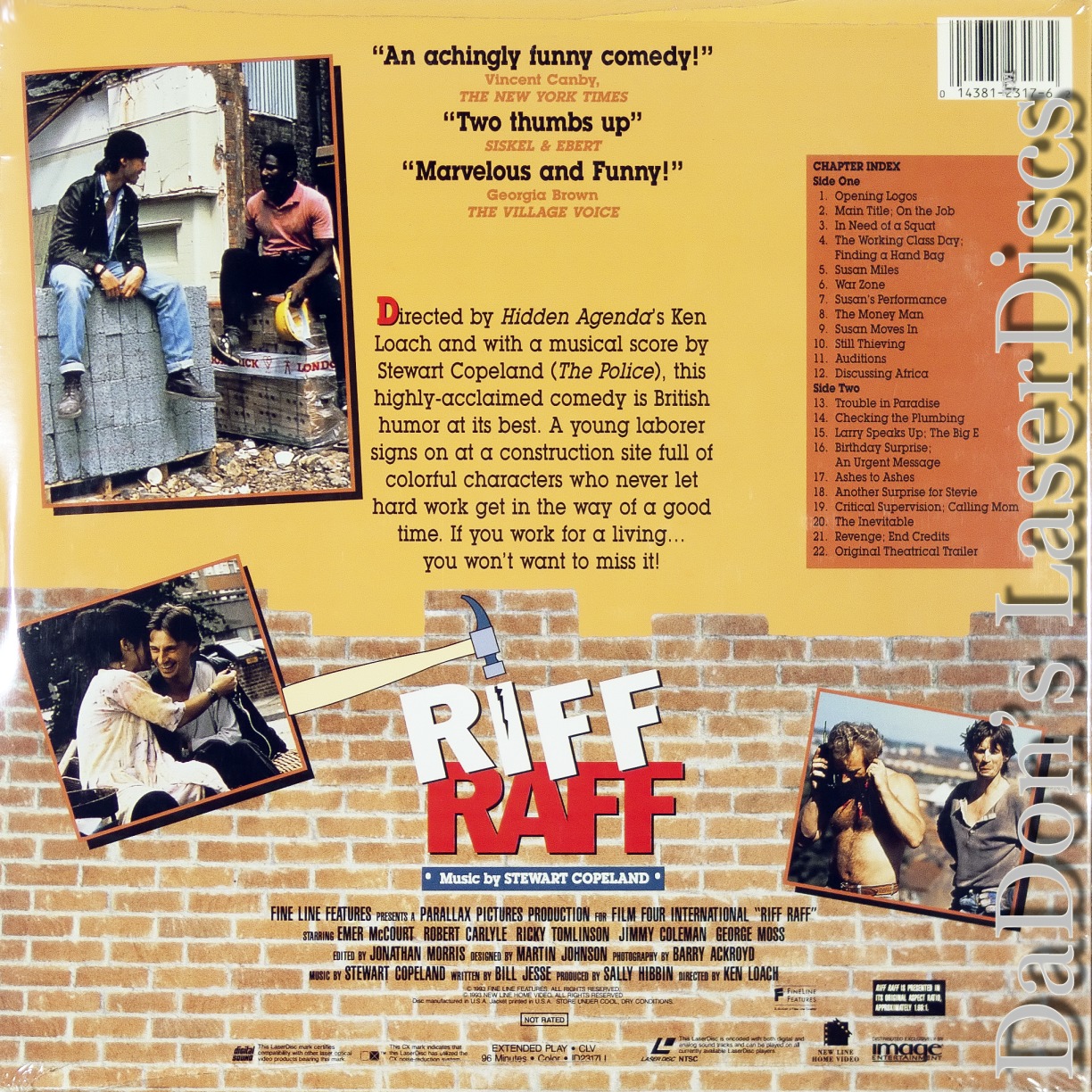 Riff Raff LaserDisc, Rare LaserDiscs, Rare LaserDiscs